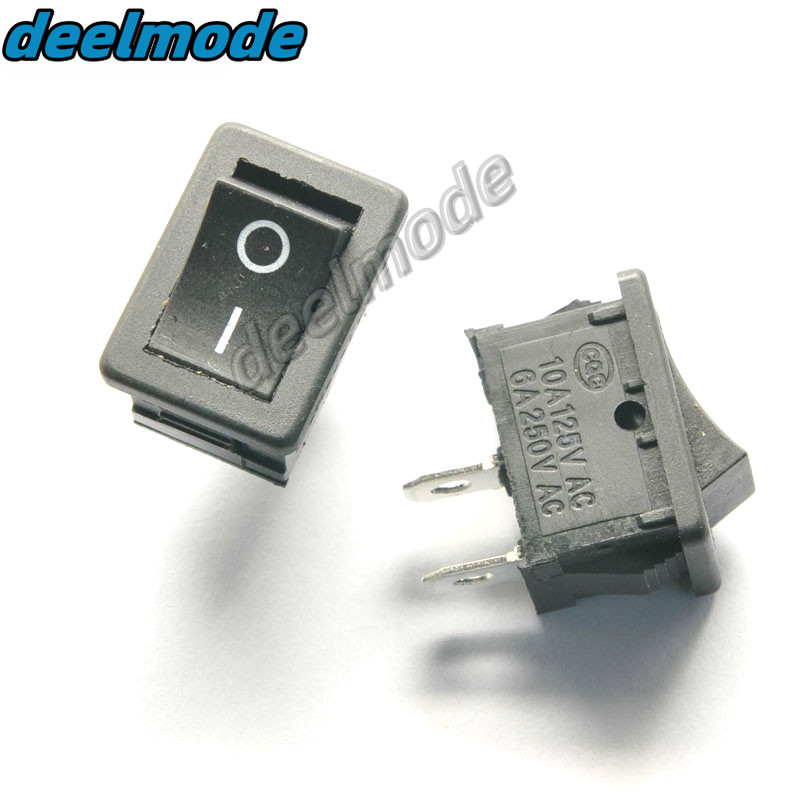 20pcs Rocker Switch Power Switch KCD1-101 15*21 6A/250V Black Plastic 2 ...