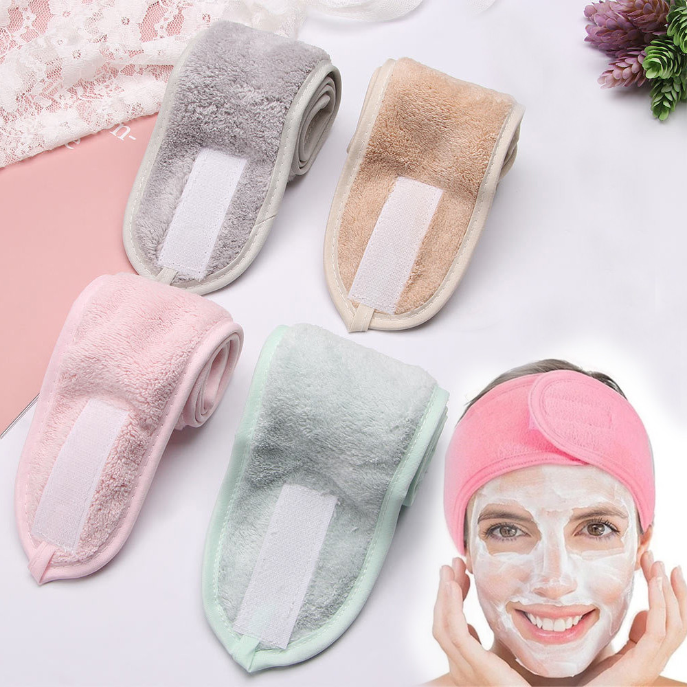 1pc Spa Makeup Soft Toweling Velcro Hairband Women Non-Slip Adjustable ...
