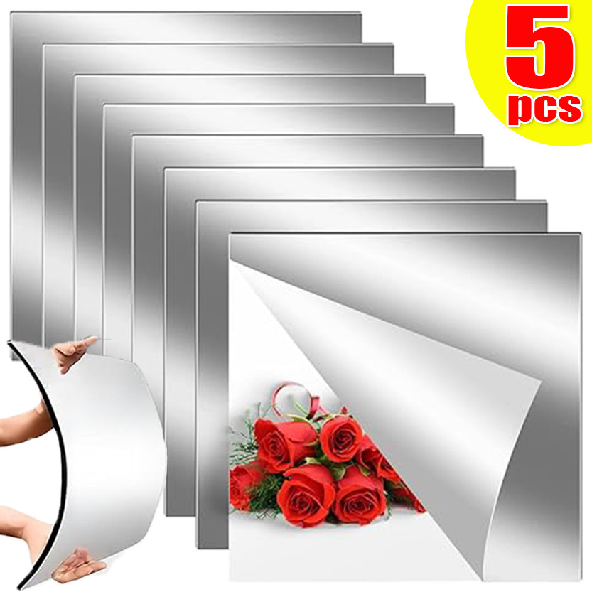 1/3/5Pcs Self-adhesive Mirror Stickers / Acrylic Flexible Mirror ...