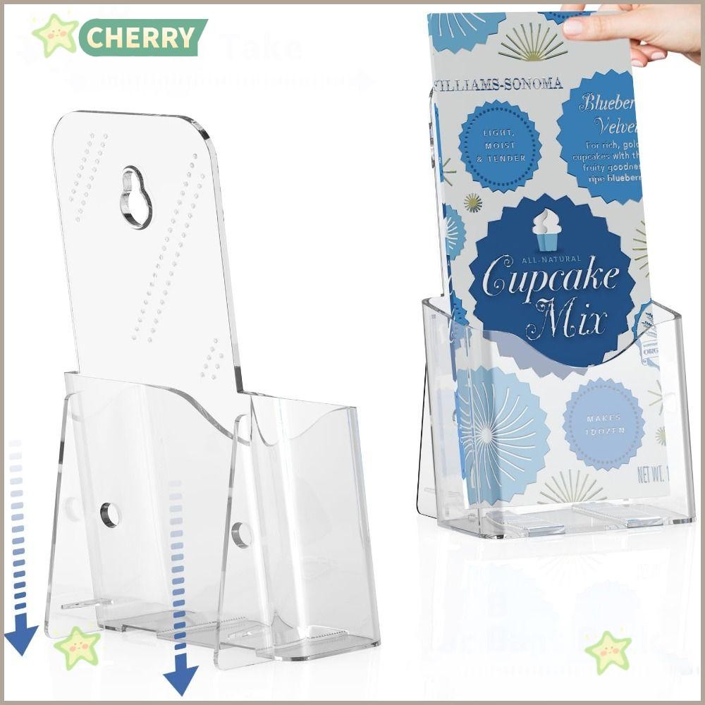 CHERRY3 Wide Pamphlet Holder, 4.3 x 7.7 Inches Countertop Acrylic ...