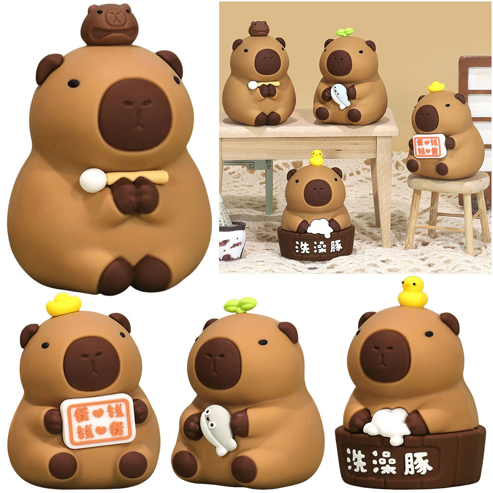 Small Capybara Figurines Cute Capybara Sculpture Cartoon Capybara ...