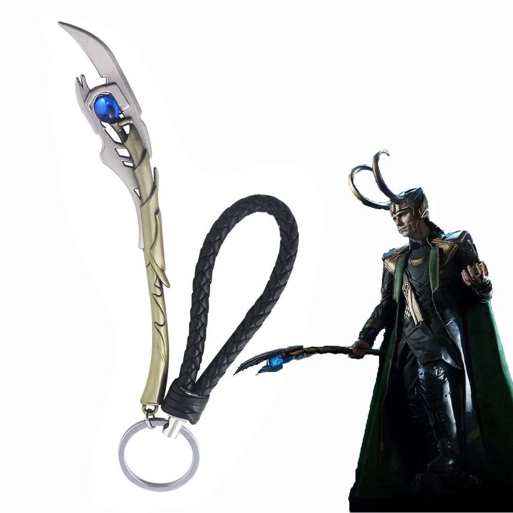 Marvel Loki Mind Scepter Keychain Pendant Mind Stone Owner Keyring ...