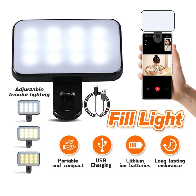 3 Color Fill Light Selfie Beauty Clip Mobile Phone Computer Laptop Fill ...