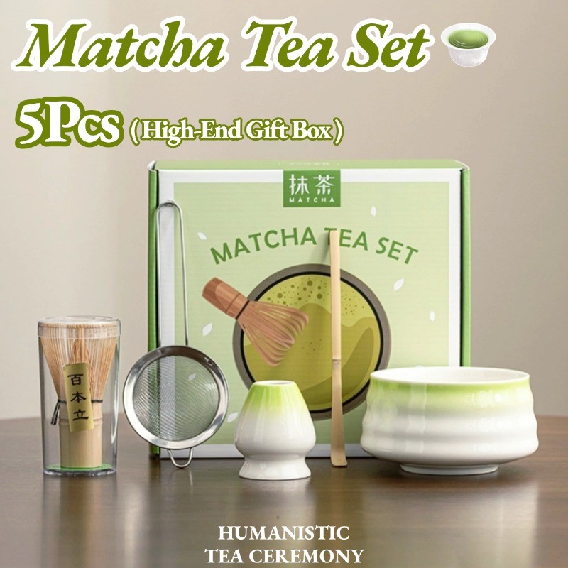 5Pcs Japanese Tea Ceremony Set Matcha Tea Set With Ceramic Chawan ...