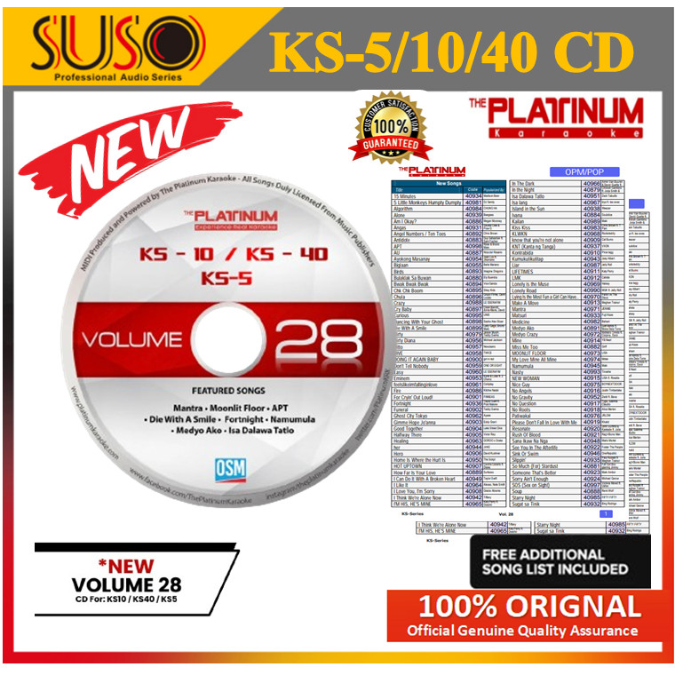 Platinum KS-5/KS-10/KS-40 CD Volume 30 (Updated 2025) | Shopee Philippines