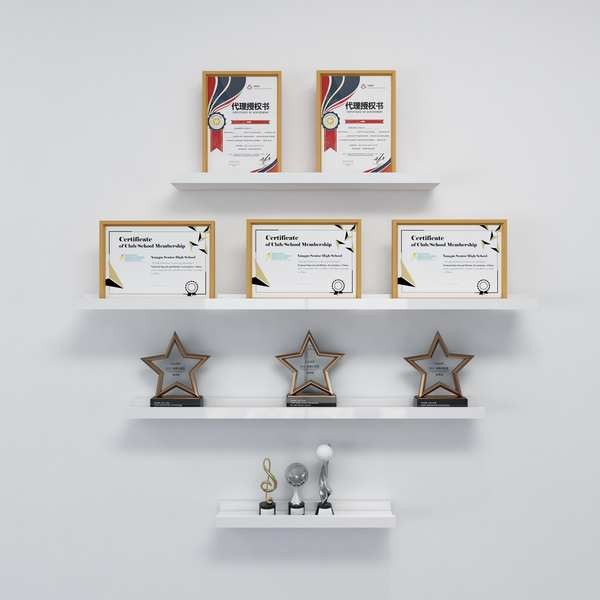 medal frame certificate frame Household One-character Board Storage ...