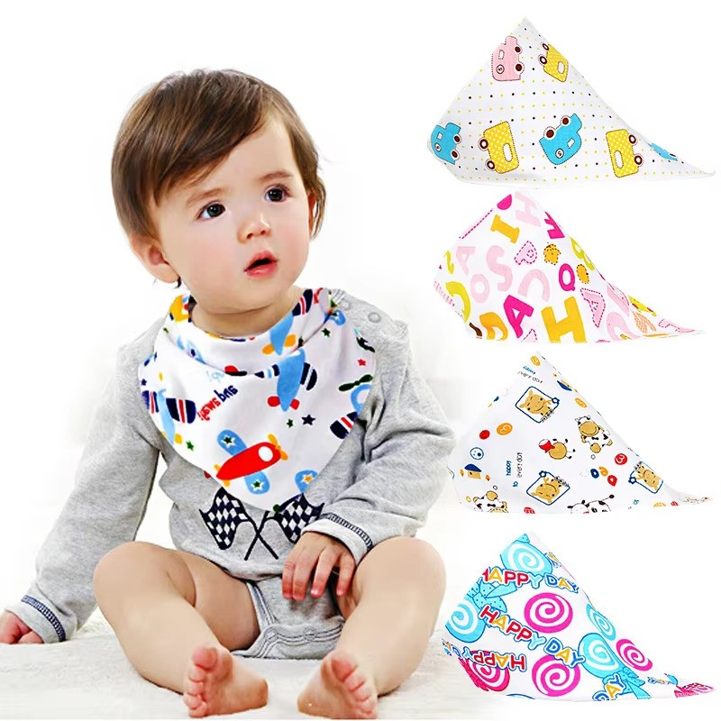 100% Cotton Triangle Baby Bibs (Unisex) | Shopee Philippines