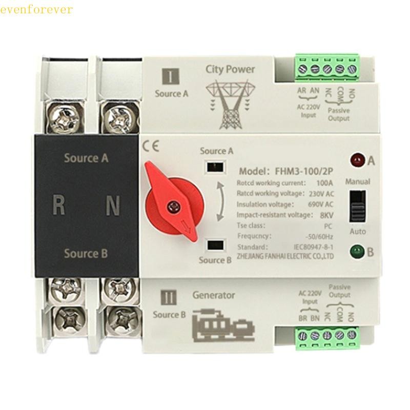 EV Electrical Selector Switches 2P 100A Automatic Transfer Switches Din ...