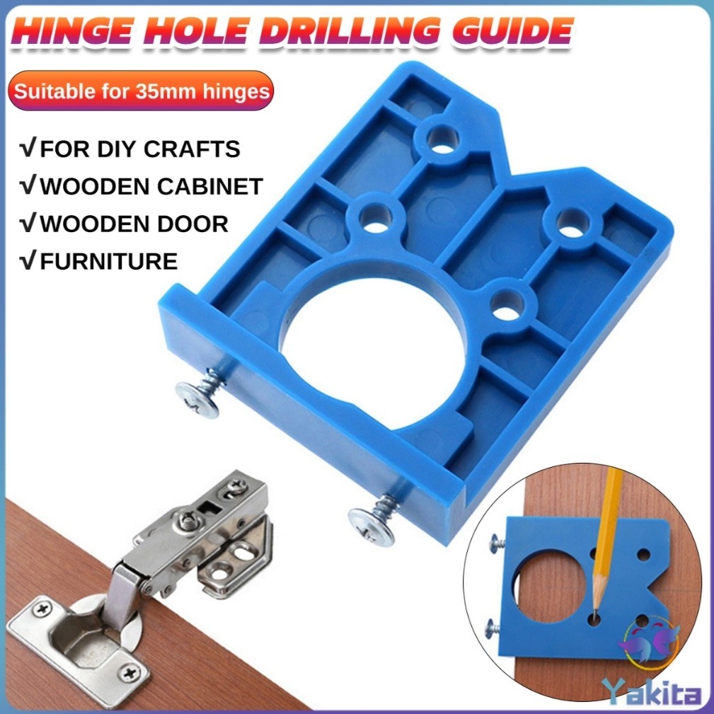 Yaki 35mm Hinge Hole Jig Drilling Guide Wood Furniture Door Cabinets ...