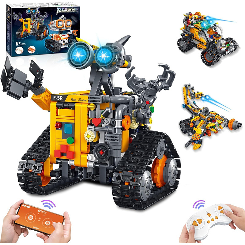 Technic Robot Building Kit App & Remote Control Robot Toys for Kids 3 in 1 High-Tech Remote ...