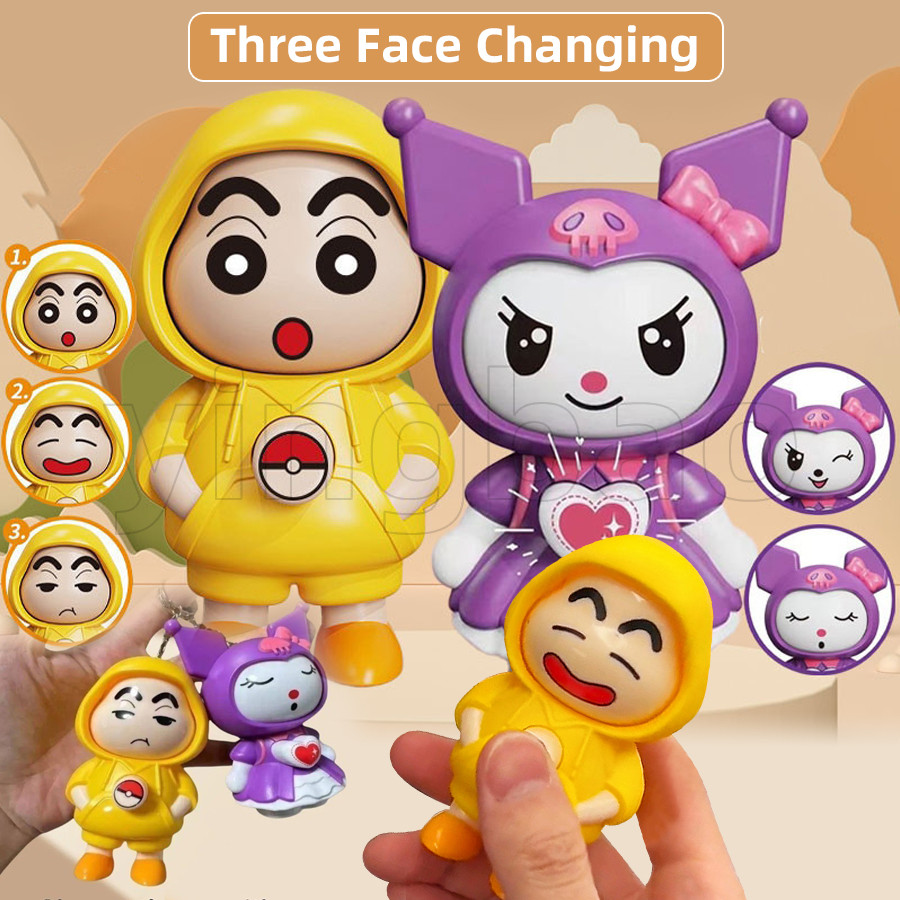 Crayon Shin-chan Face Changing Doll, With Keychain Plastics Shin-chan ...