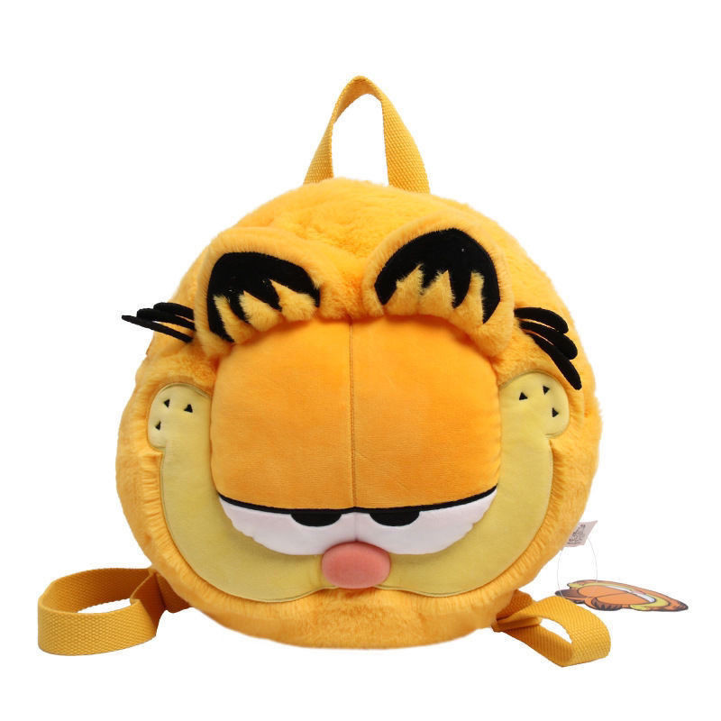 Bebenadibai Cute Garfield Cartoon Plush Backpack Orange Cat Doll School ...