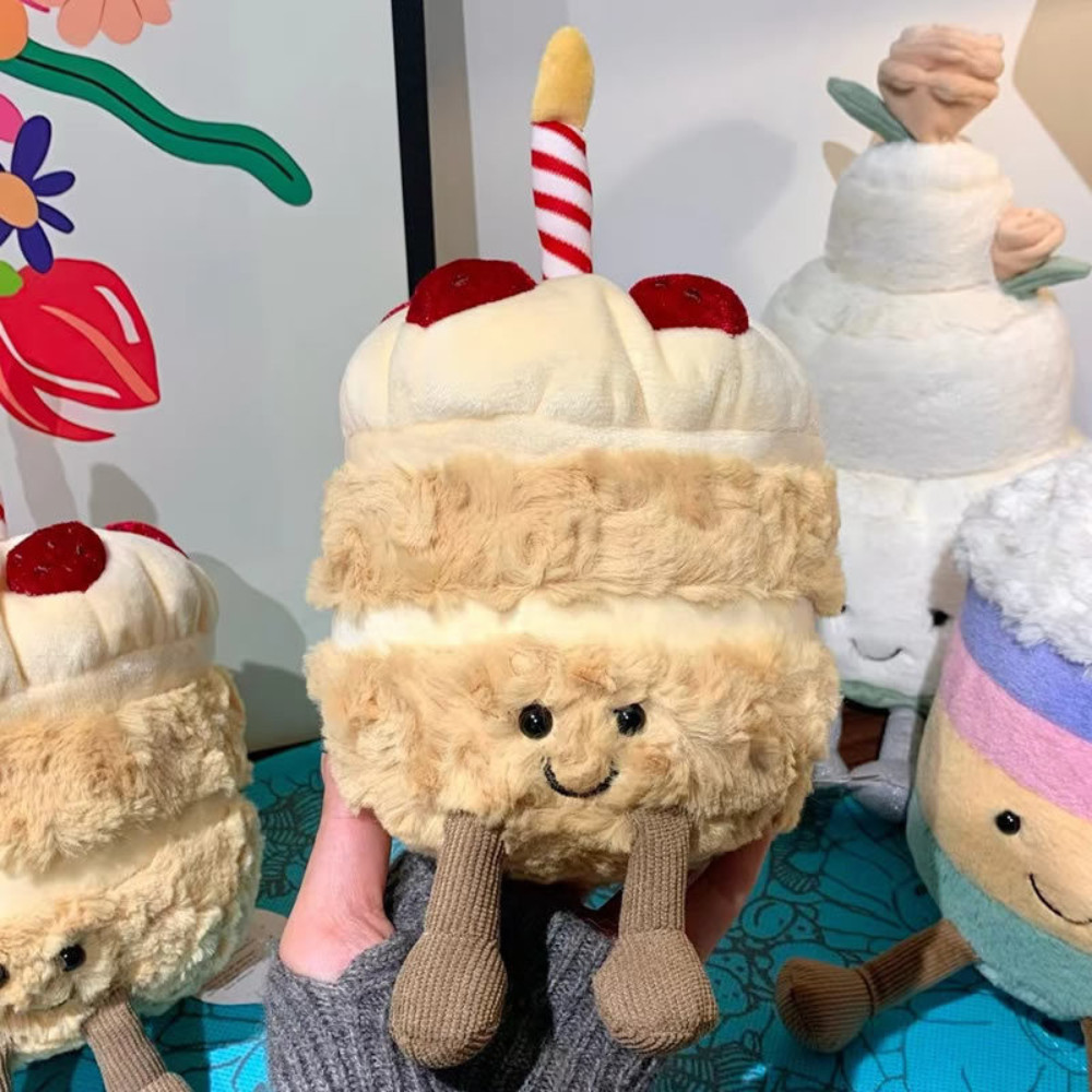 JELLYCAT Amusable Birthday Cake Food Strawberry Cream Cute Soft Plush ...