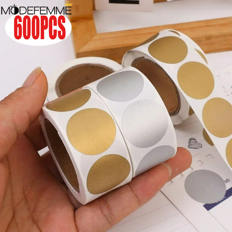 300/600PCS Round Scratch Off Stickers - DIY Handmade Self Adhesive ...