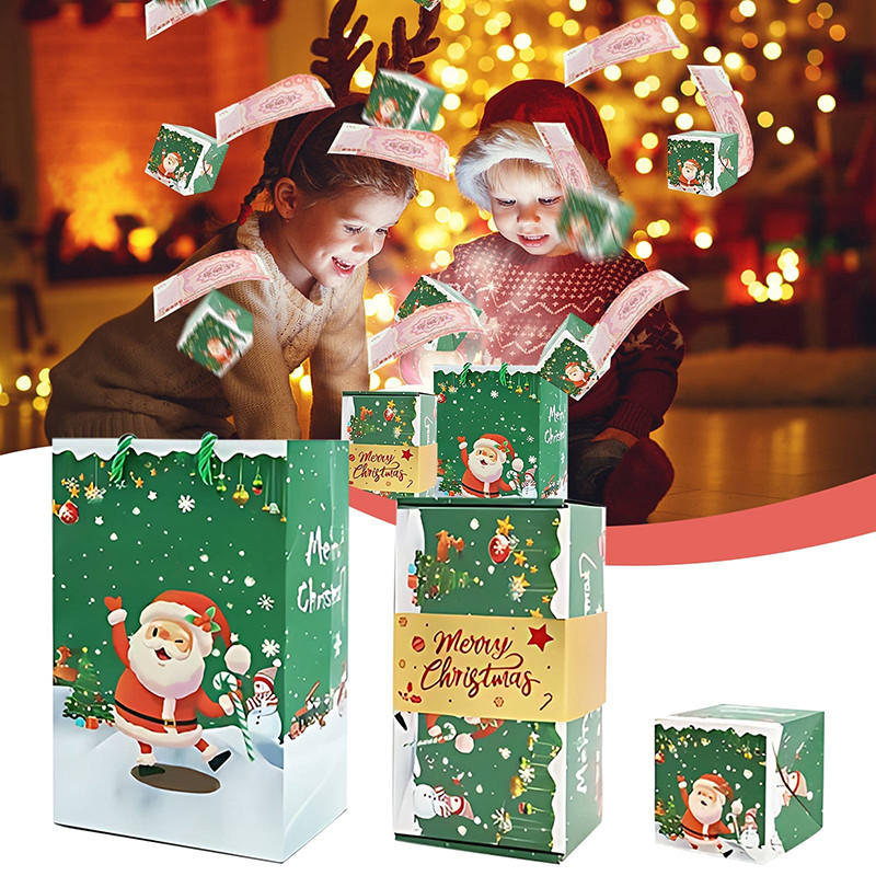 GMARTY Creative Christmas Gift Box DIY Folding Paper Box Money Birthday ...