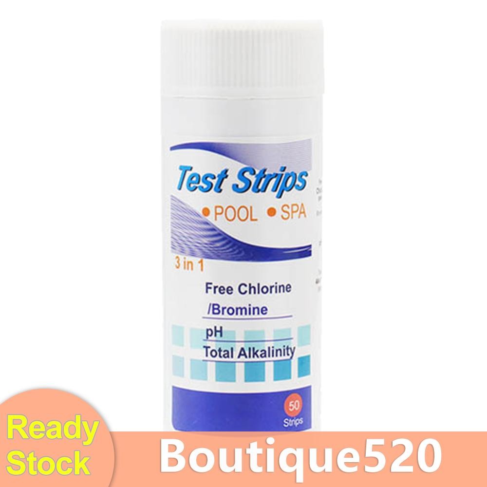 50pcs 3-in-1 Test Strips Pool Residual Chlorine PH Value Alkalinity ...