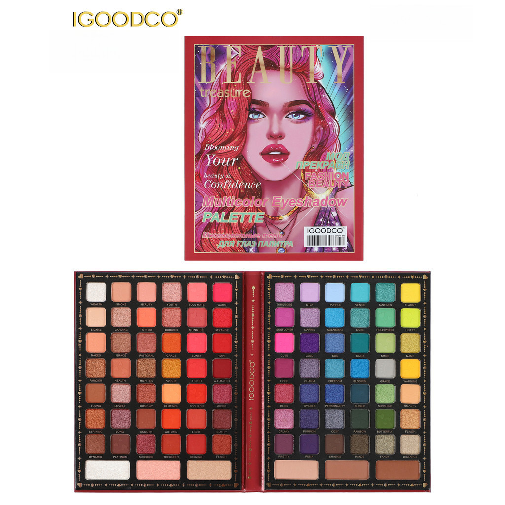 IGOODCO 90 Colors European and American Daily Earth Color Shimmer Matte ...