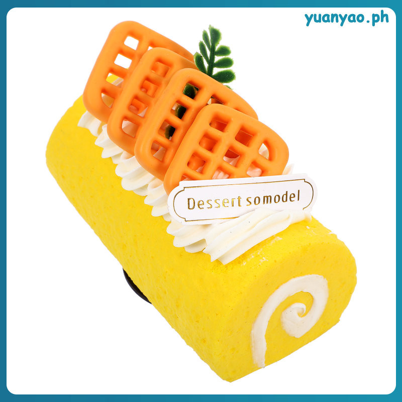 Artificial Cake Fake Food Realistic Faux Fast Slice Swiss Roll Model ...