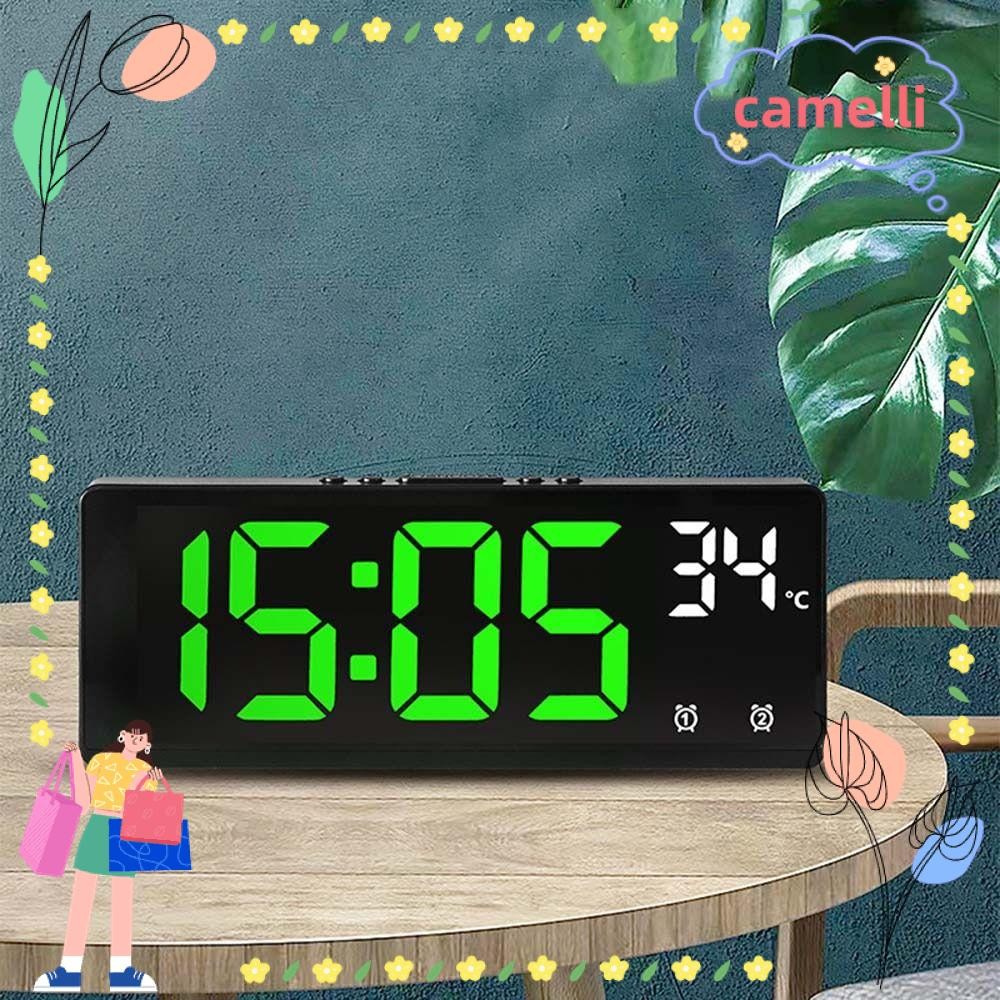 CAMELLI Electronic Clock, Multi-functional Temperature Date Digital LED ...