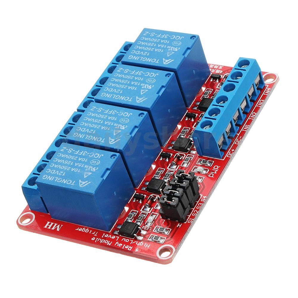 DC12V 4 Channel Level Trigger Optocoupler Relay Module Power Supply ...
