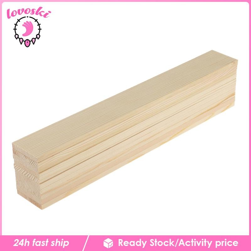 [Lovoski] 10 Pieces 100mm Natural Wood Rectangle Board Panel for DIY ...