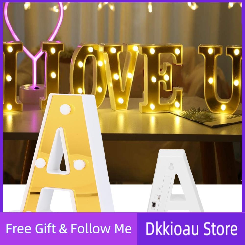 Dkkioau A-Z Alphabet LED Plastic Letters Lights Light Up Number Hanging ...