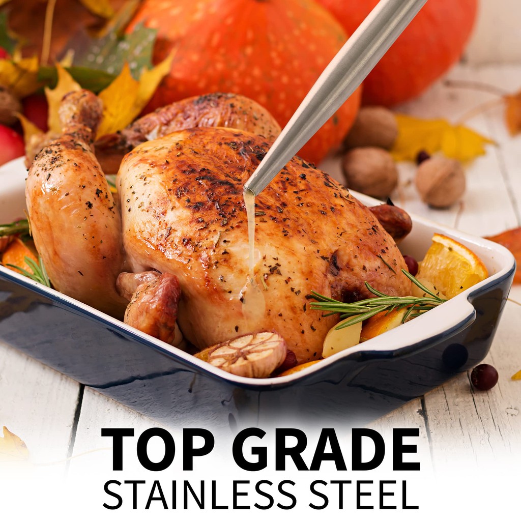 Kitchen Stainless Steel Turkey Baster For Cooking- Food Grade Metal ...