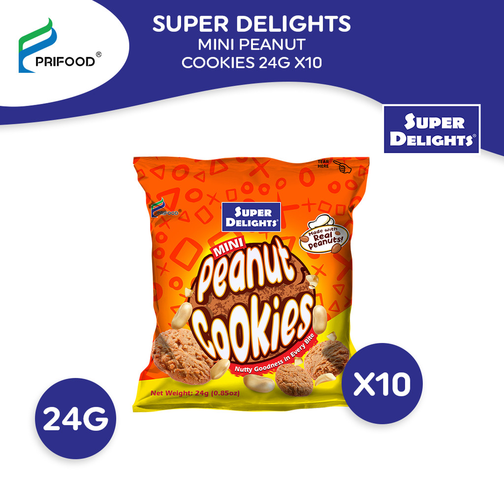 Super Delights Mini Peanut Cookies 24g (Bundle of 10) | Shopee Philippines