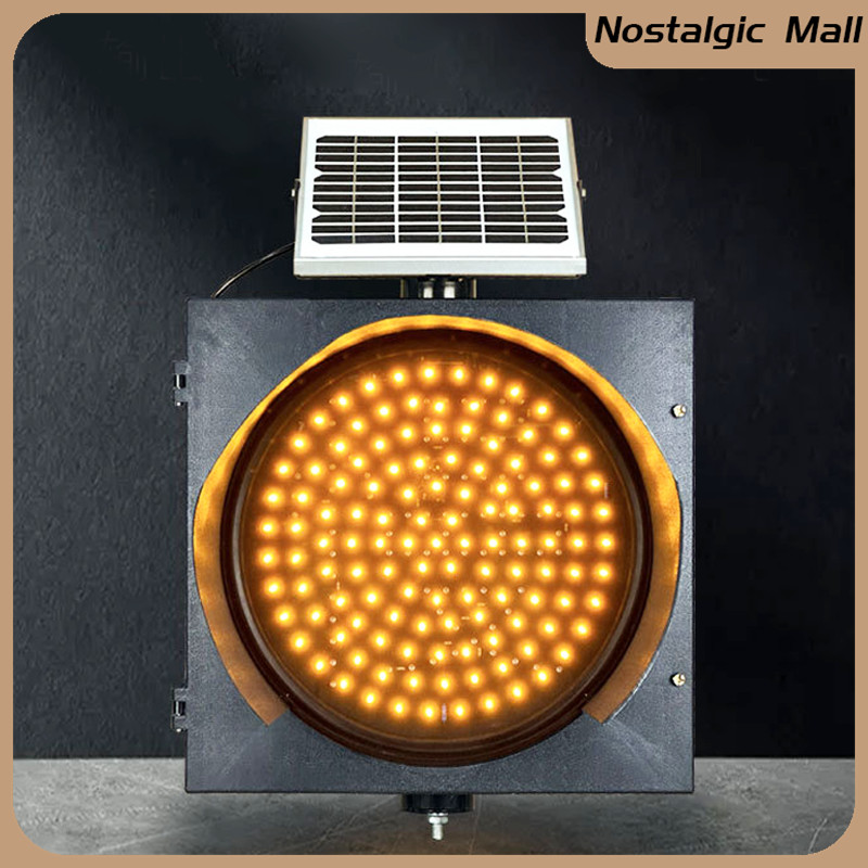 Wireless Solar Traffic Signal Lights High Brightness Orange LED Traffic ...
