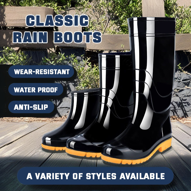 HAWK Adult Men's High-Top Rainboots Outdoor Non-Slip Water Boots Slip ...