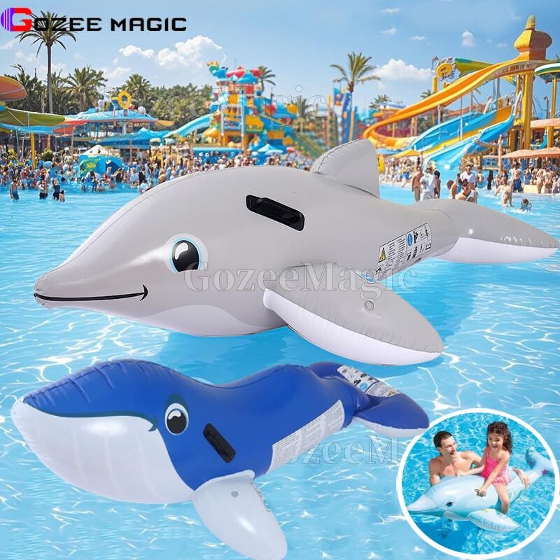 Whale Boy Girl Water Mount Swimming Inflatable Toy PVC Beach Pool ...