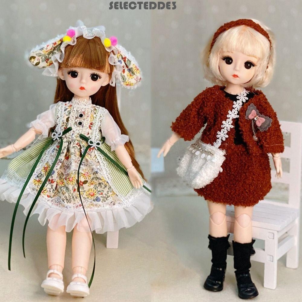 SELECTEDDE 30cm Bjd Doll with Clothes, Long Hair High Heel Princess ...