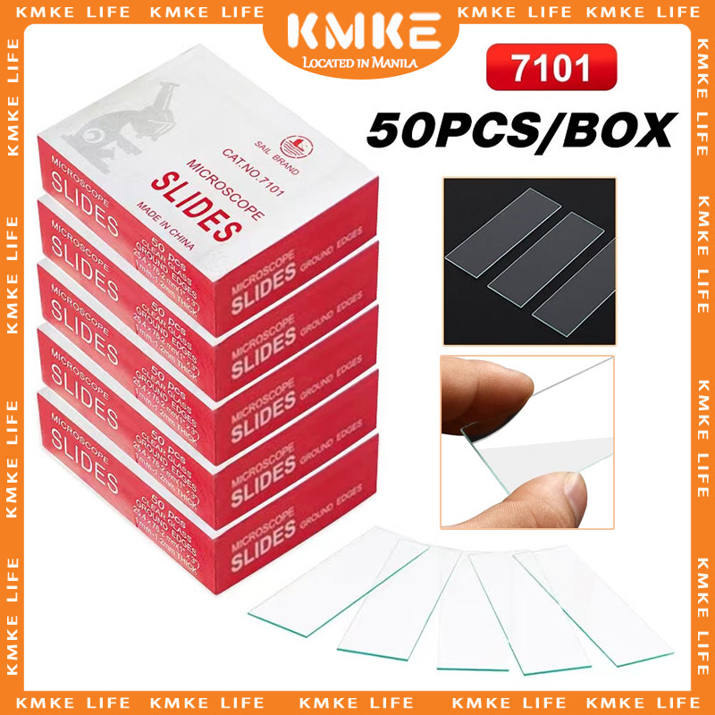 50PCS/Box Microscope Glass Slide 7101 Reusable for Biological Medical ...