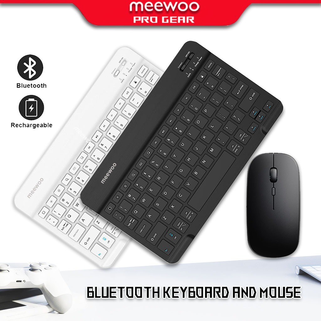 Meewoo Wireless Bluetooth Keyboard And Mouse Set For Android Phone Laptop Tablet Small Mini