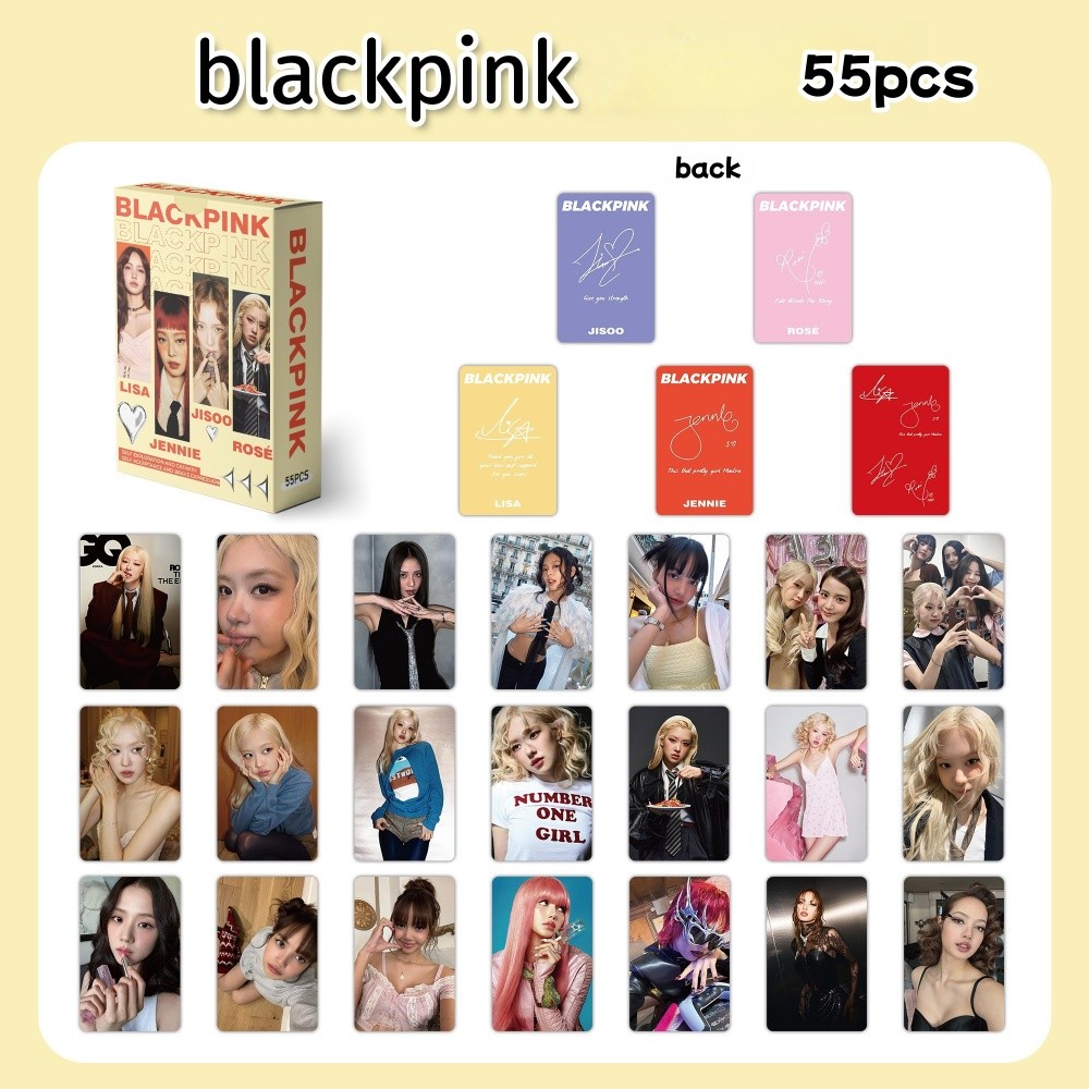 50-55pcs BP Lisa Alter Ego Laser Lomo Cards JISOO AMORTAGE JENNIE ...