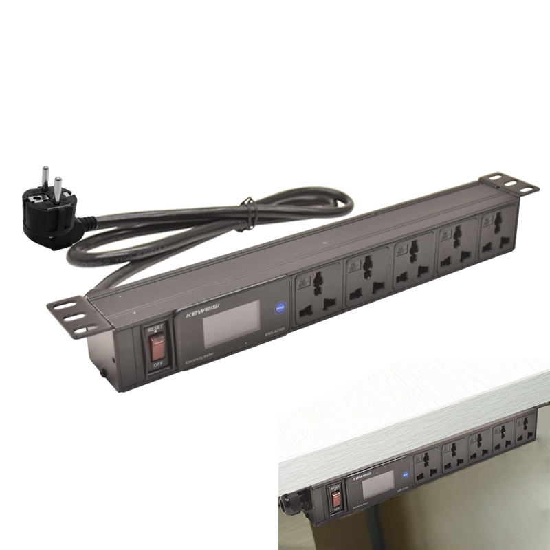 Desktop Hoisting Mount Power strip socket,digital display meter, Power Distribution Unit 5 Ways ...