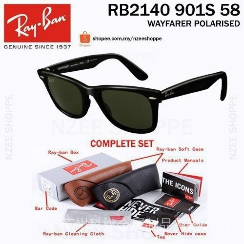 RB Wayfarer's famous Ferrari rider Ray-Ban rb2140 901-s/58 | Shopee ...