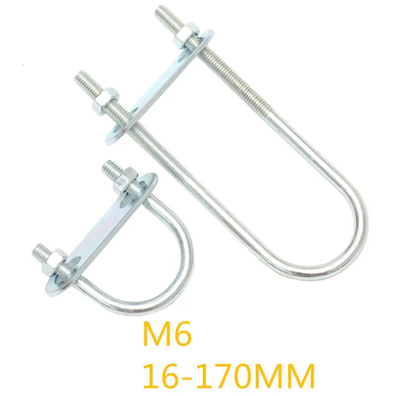 M6 Galvanized Extended U-Bolt Pipe Clamp – For Tube Fixing & Mounting ...