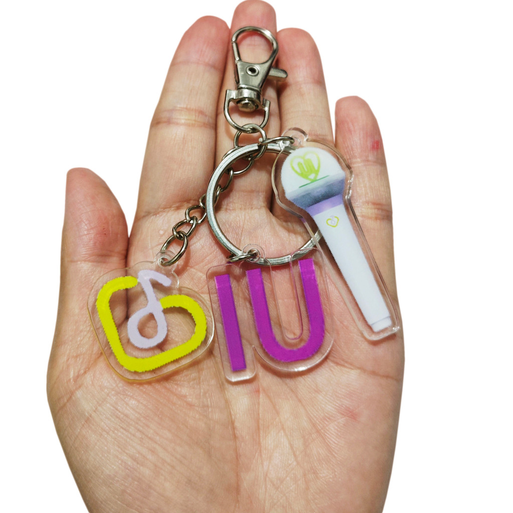 Kpop IU Lightstick Pendant Keychain light stick keyring Jewelry Bag Car ...