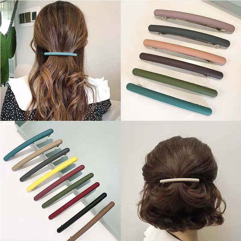 Single set simple frosted versatile temperament spring clip hair clip ...