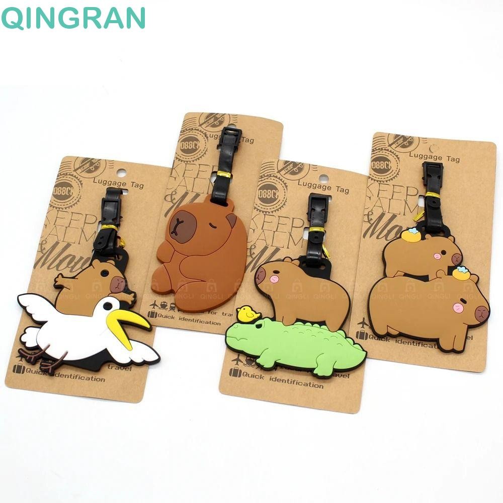 QINGRAN Capybara Luggage Tag, Boarding Pass Baggage Name Tag Capibara ...