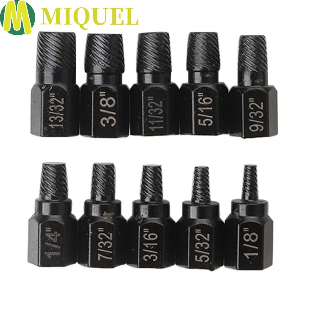 MIQUEL 10Pcs Bolt Extractor, Disassemble Stud Slip Teeth Screw Extractor Kit, Multi-Spline ...
