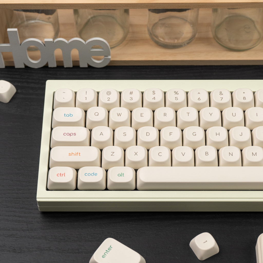 Yogurt keycaps Off-white MOA Profile cute Round PBT keycap set for ...