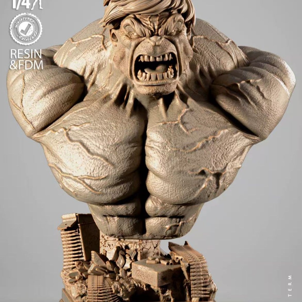 Printing gk Coating Bust Invincible Statue Model Hulk Hulk White Model ...