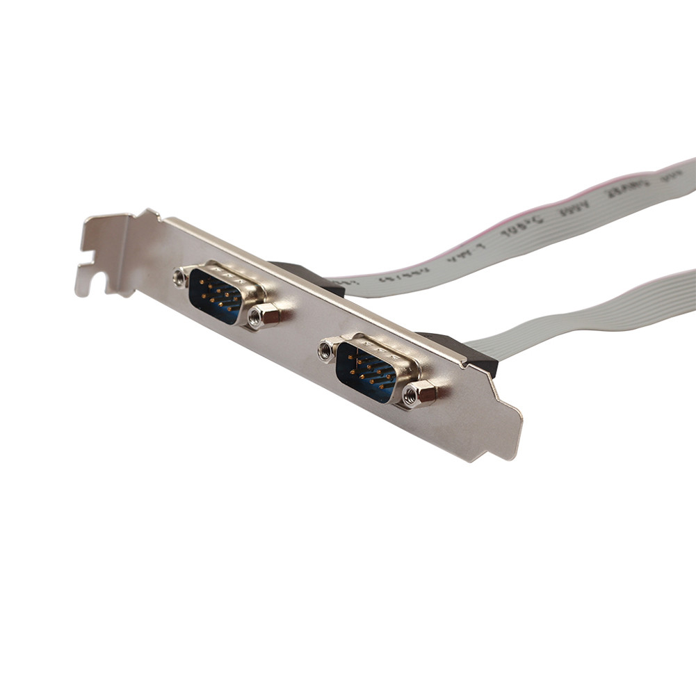 2-Port Serial RS232 DB9 Male COM Port to IDC 10pin Cable w/ Bracket ...