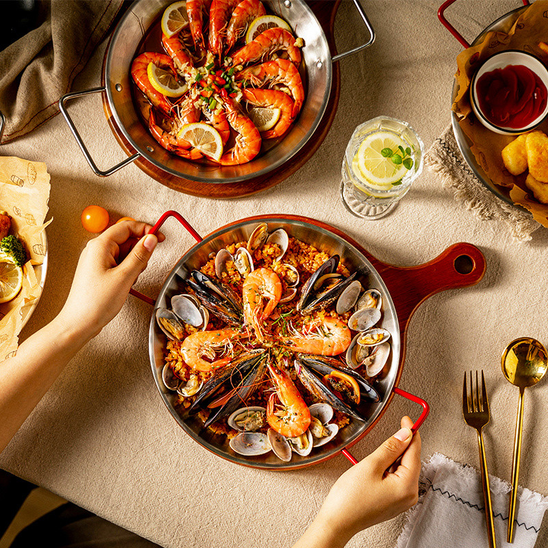 Stainless Steel Lobster Plate Double Ear Seafood Fried Chicken Plate ...