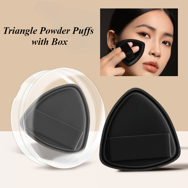Triangle Powder Puffs with Box Face Soft Makeup Puff for Loose Powder ...