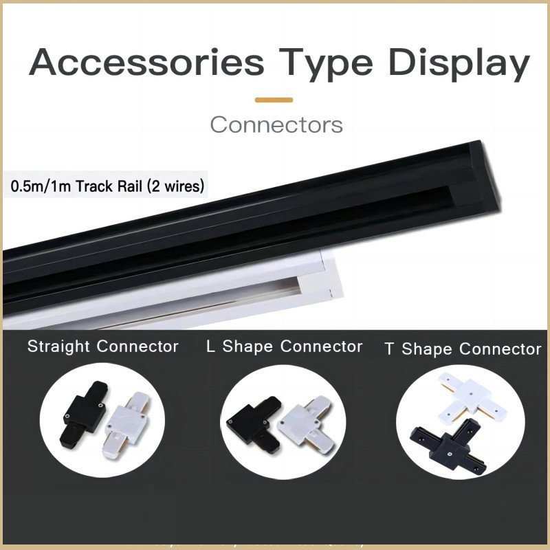 Spotlight Rail Track Connector Track Rail Light Connector Universal T/L ...