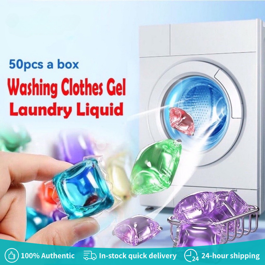 100Pcs Laundry Pods Liquid Capsules Detergent Beads Balls Wash Laundry ...