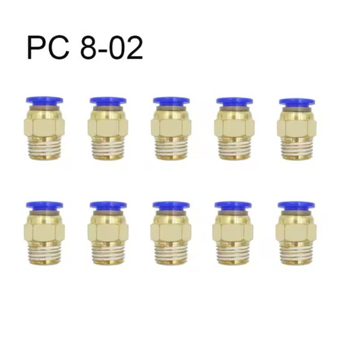 PC 8-02 Pneumatic Fitting 8mm To External Thread 1/4 inch | Shopee ...